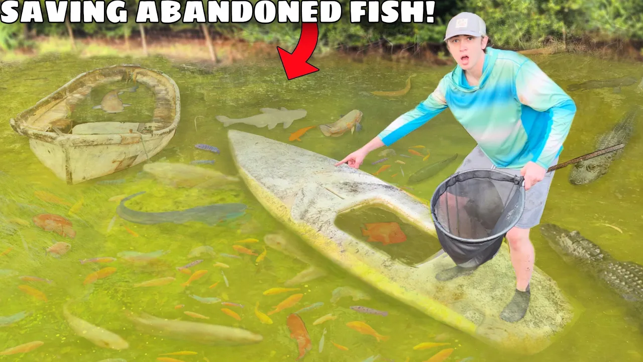 Watch Rescuing MONSTER Aquarium Fish From ABANDONED POND! Video on ...