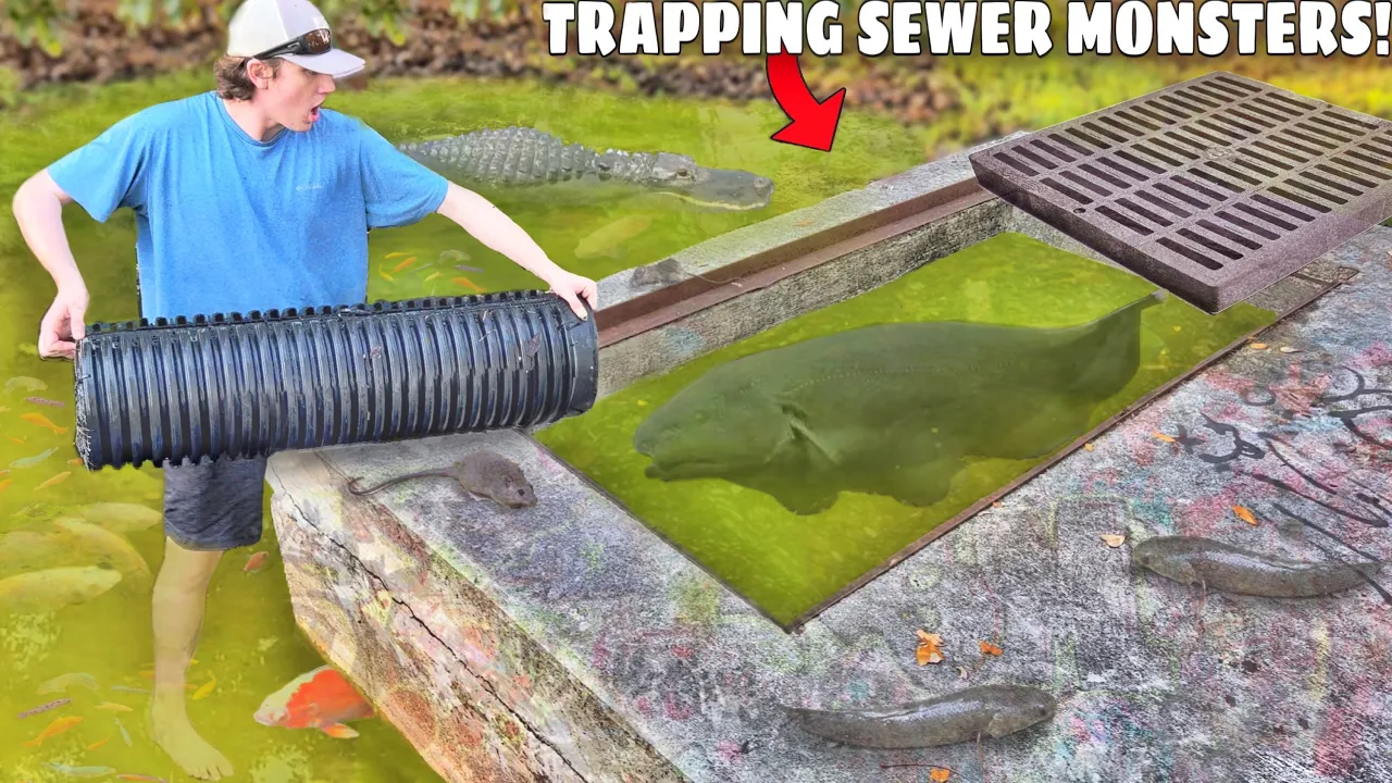 Watch 24 HOUR Fish Trap Catches The SEWER MONSTER! Video on Tackle.net
