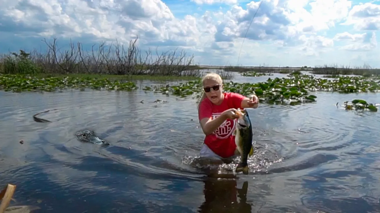 Watch I Jumped in ALLIGATOR INFESTED Water for a BASS! Video | Tackle.net