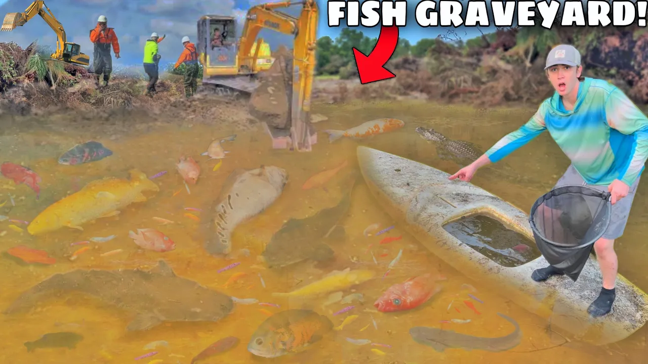 Watch Saving EVERY Fish From DESTROYED Abandoned Pond! Video on Tackle.net